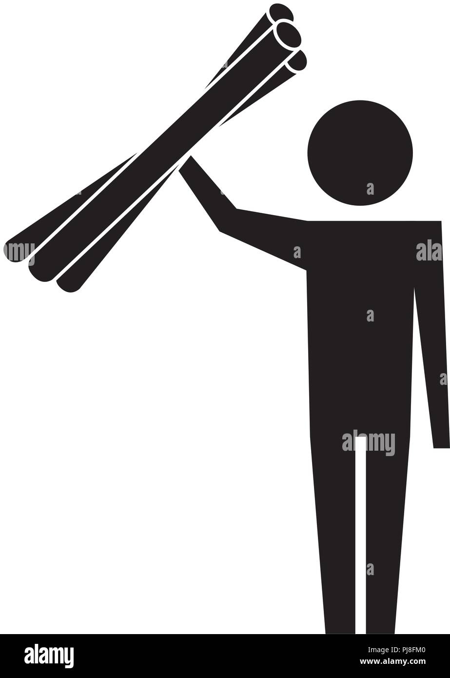 man pictogram worker with blueprints work Stock Vector Image & Art - Alamy