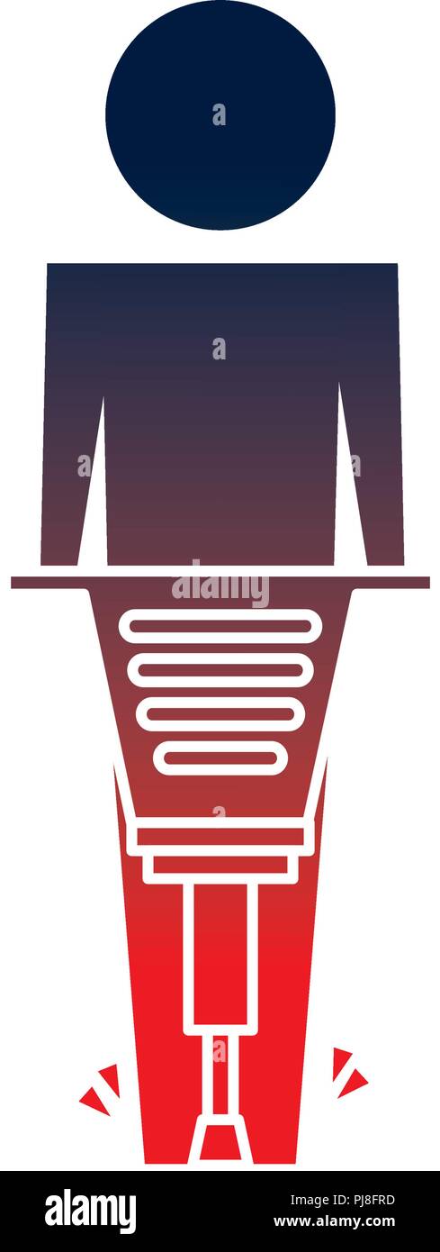 man pictogram working jackhammer equipment Stock Vector Image & Art - Alamy