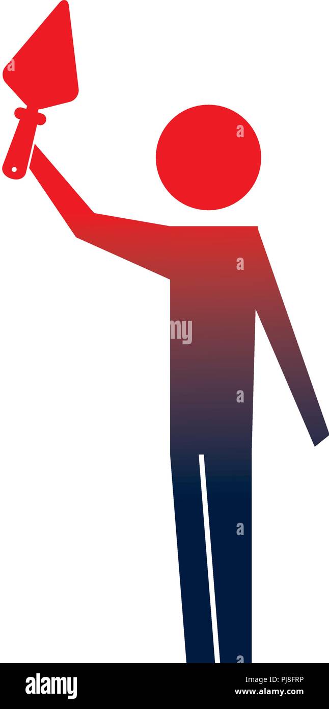 Man holding trowel Stock Vector Images - Alamy