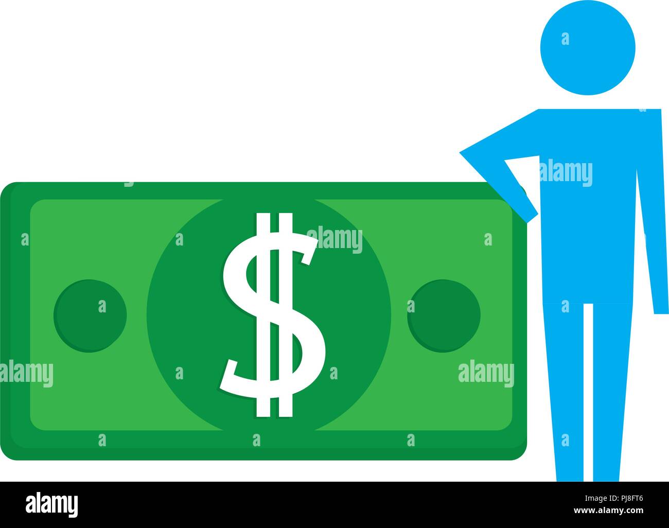 man pictogram with banknote money dollar Stock Vector Image & Art - Alamy