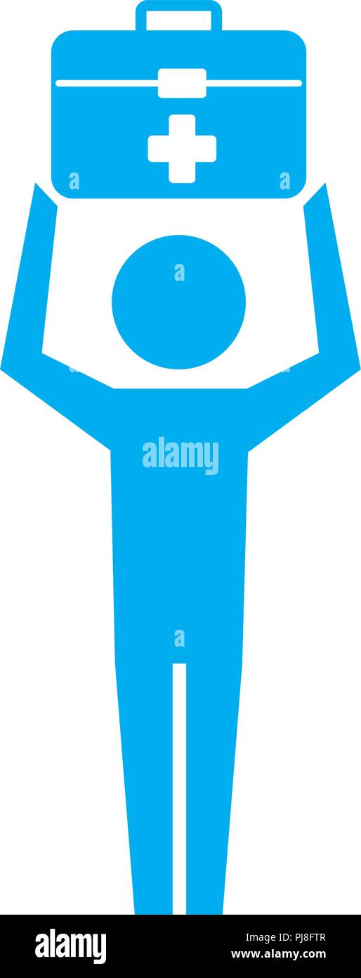 man pictogram holding medical kit first aid Stock Vector Image & Art ...