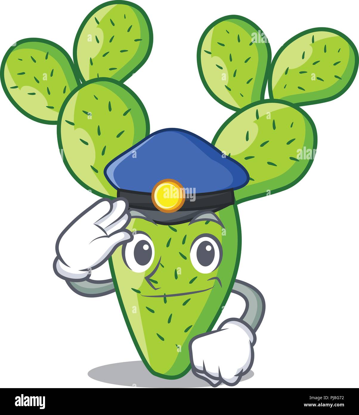 Police opuntia cactus isolated on character cartoon Stock Vector Image ...