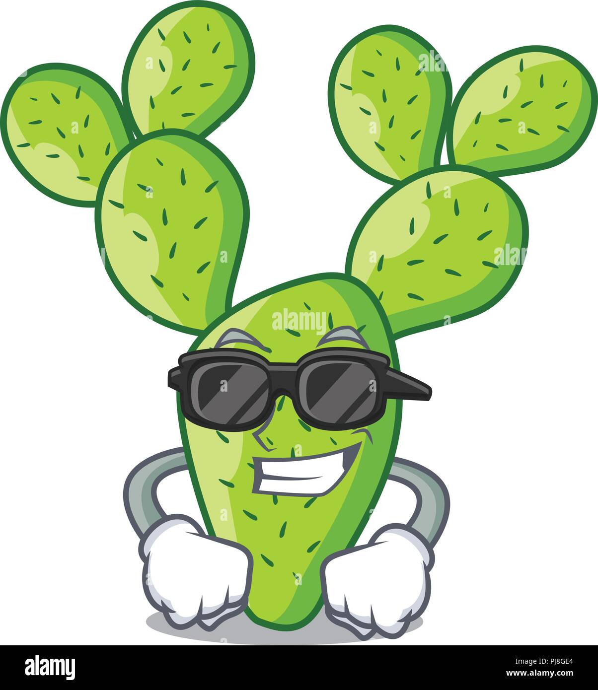 Super cool cartoon opuntia cactus in the desert Stock Vector Image ...