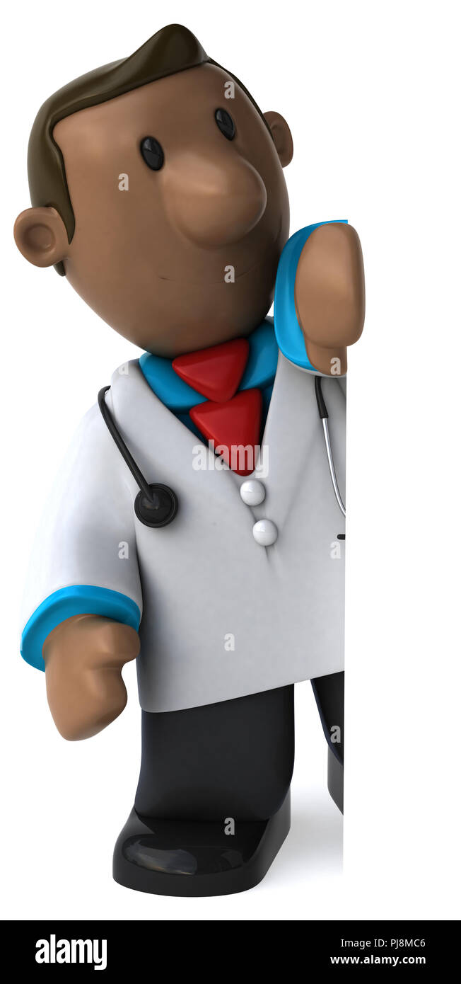 Fun doctor - 3D Illustration Stock Photo - Alamy