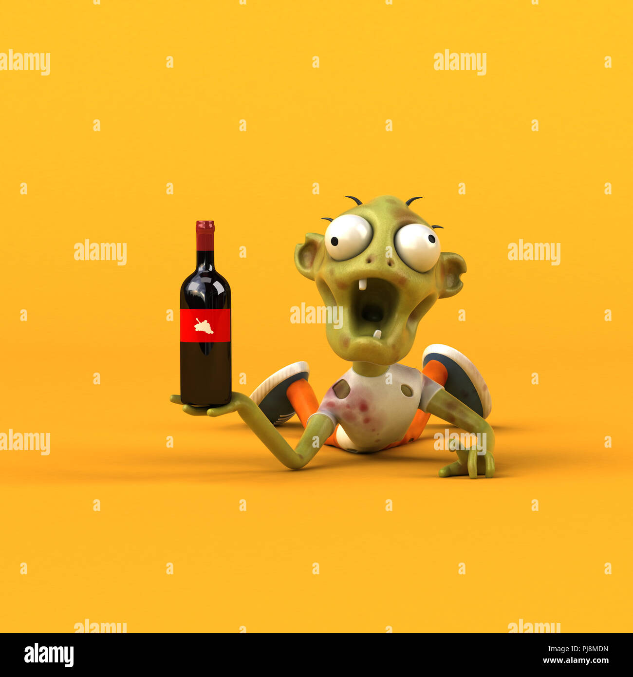 Fun zombie - 3D Illustration Stock Photo - Alamy