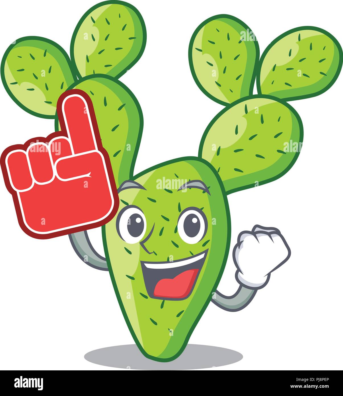 Foam finger cartoon the prickly pear opuntia cactus Stock Vector Image ...