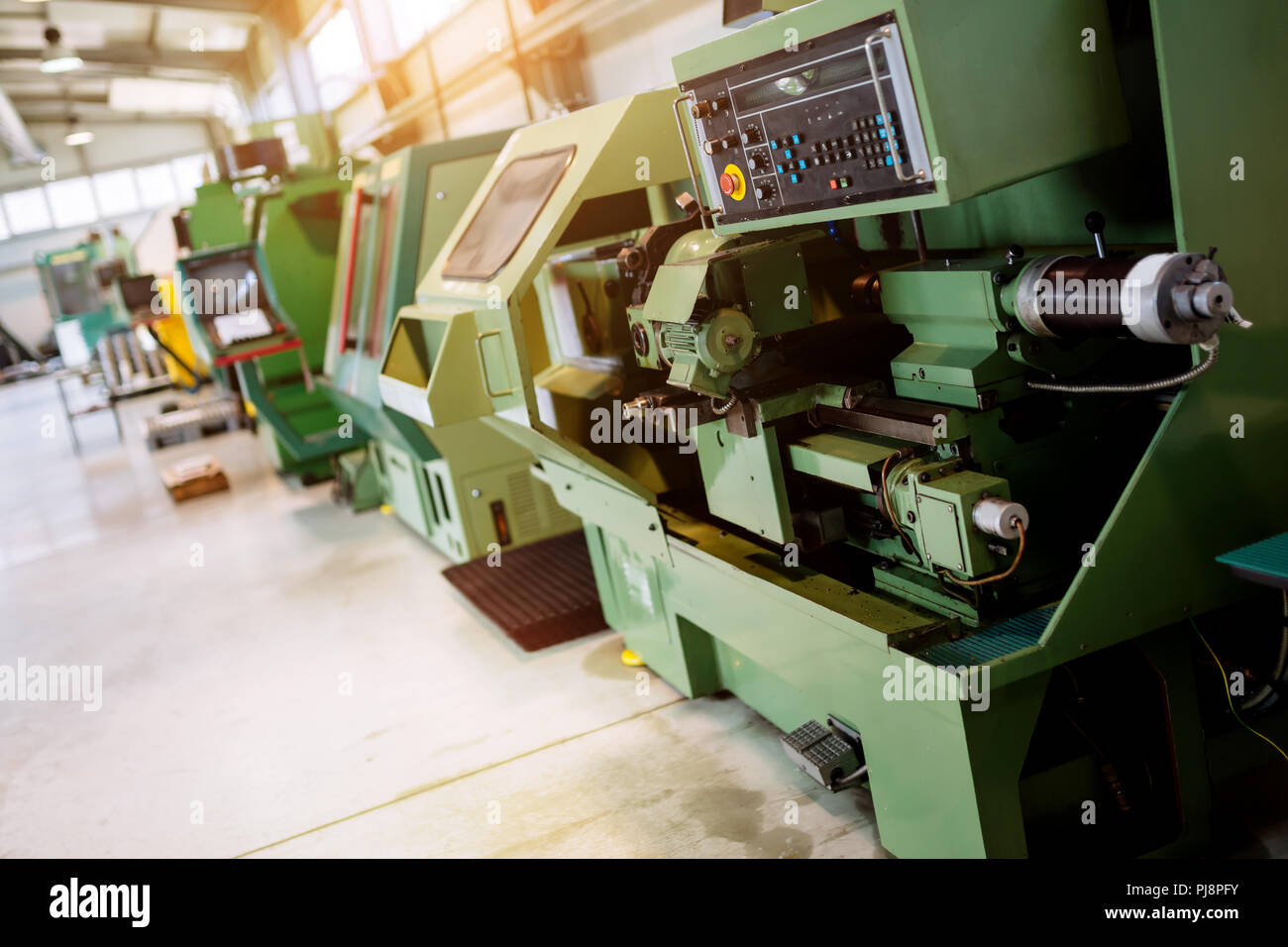 Factory equipped with cnc machines Stock Photo - Alamy