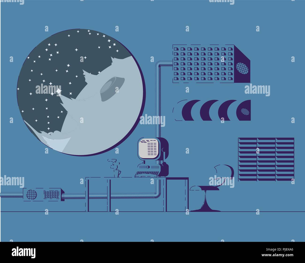 Empty space in future building Stock Vector Images - Alamy