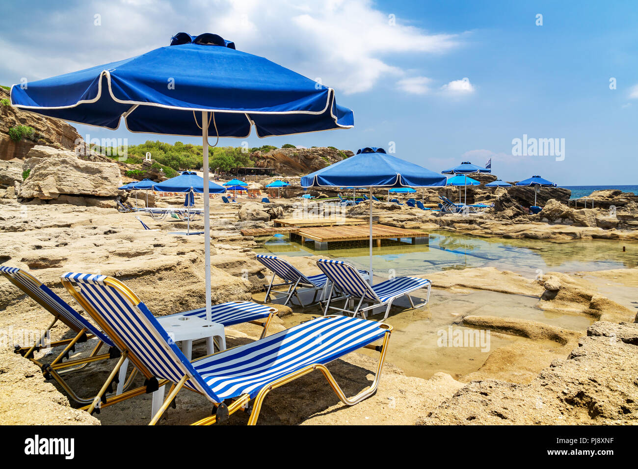 Oasis Beach of the Rhodes Island,Greece Stock Photo - Alamy