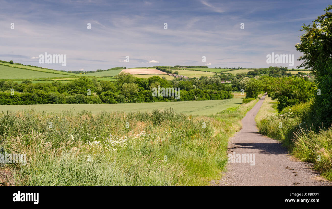 The North Dorset Trailway cycleway and footpath follows the route of ...