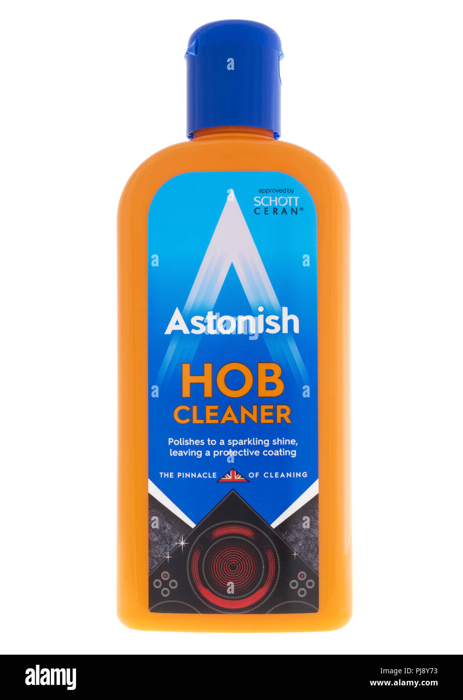 Bottle of hob cleaner on white background Stock Photo - Alamy