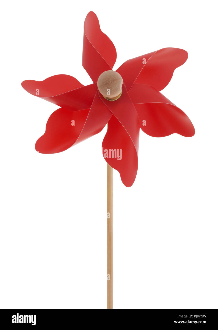 Red windmill on white background Stock Photo - Alamy