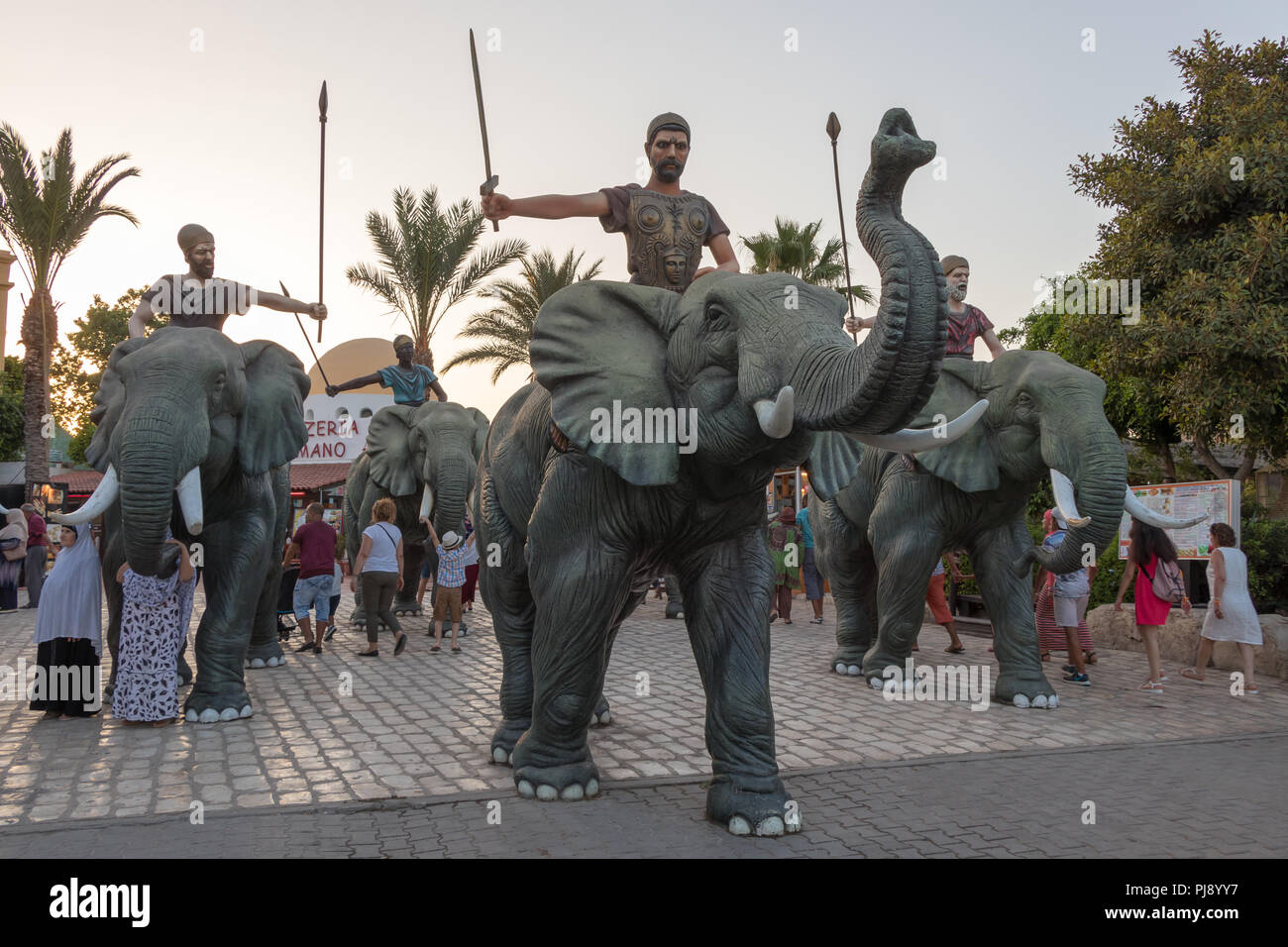 Carthaginian's brilliant young general Hannibal Barca on an Elephant ...