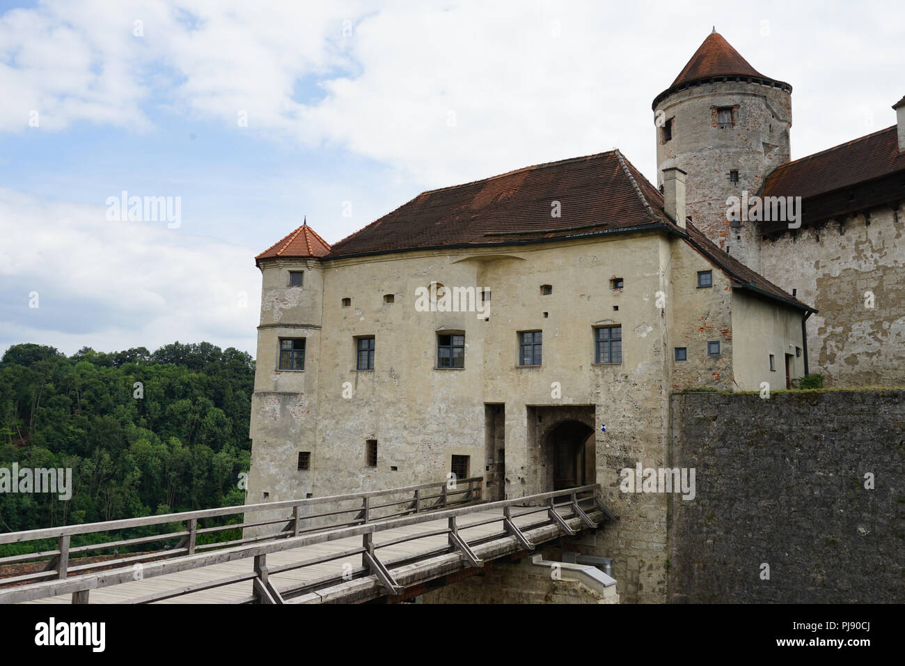 Hauptburg, gesehen vom zweiten Burghof, Burg zu Burghausen, Burghausen ...