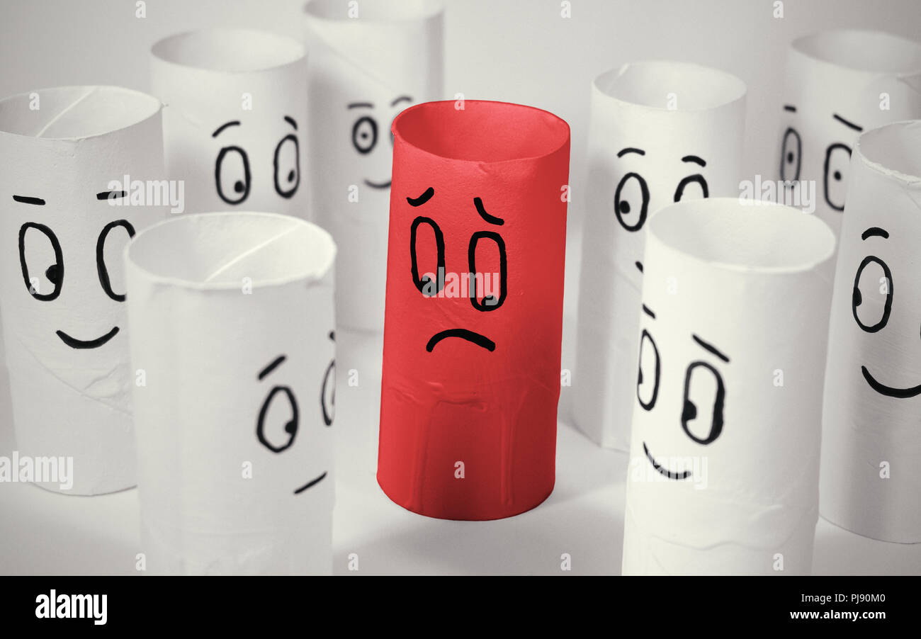 Feeling the social shyness and insecurity. Psychology concept. Image ...