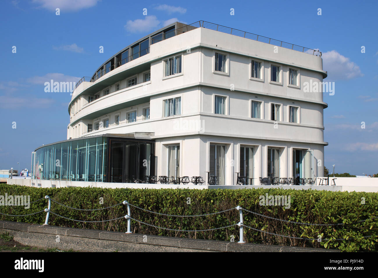 The famous art deco midland hotel on the promenade at hi-res stock ...