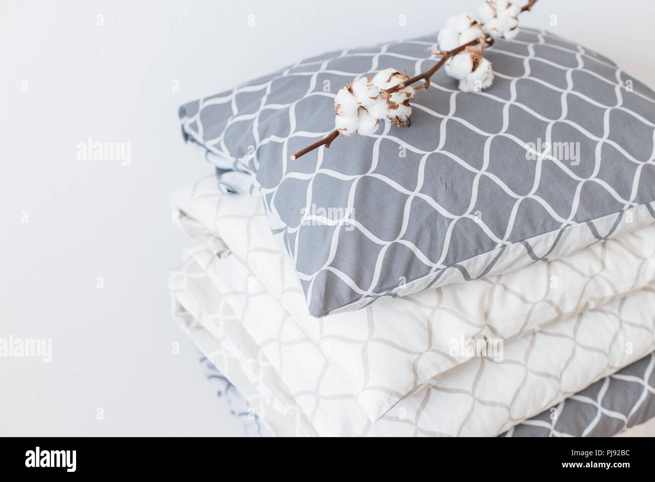 Two bedding sets in grey and beige, cool for two children, for siblings ...