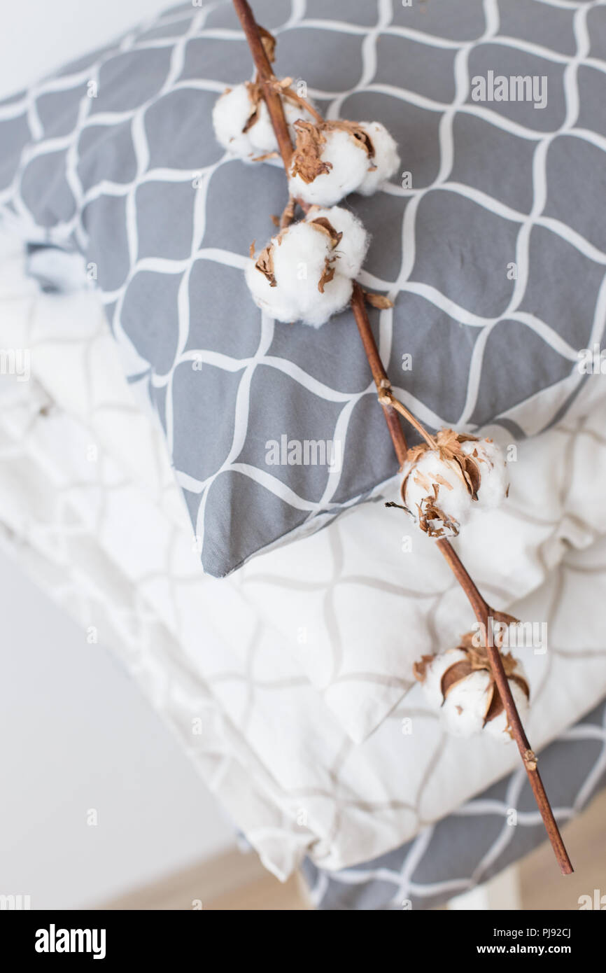 Two bedding sets in grey and beige, cool for two children, for siblings ...