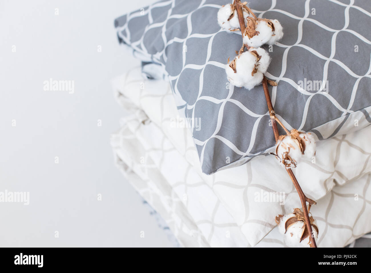 Two bedding sets in grey and beige, cool for two children, for siblings ...