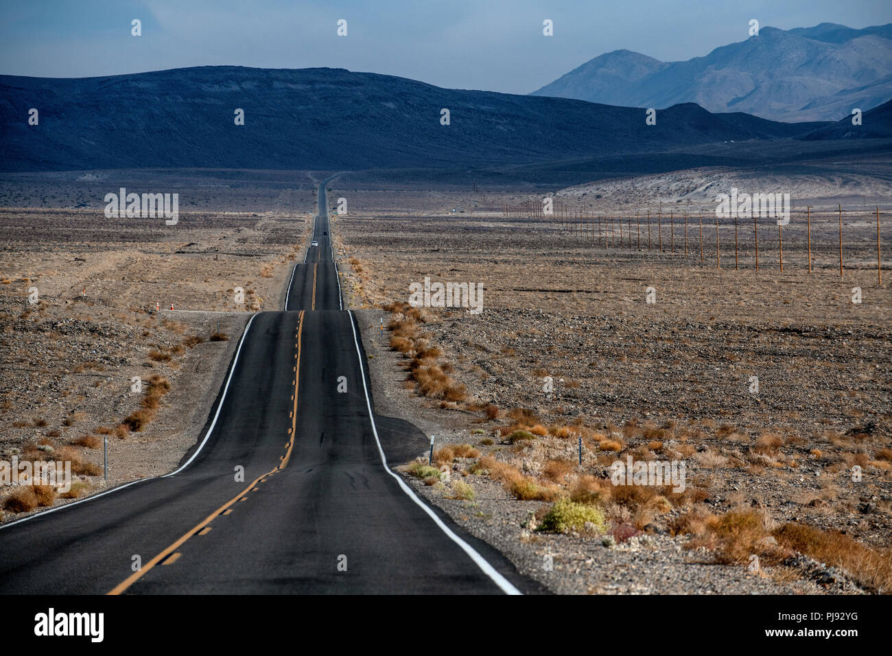 State Route 190 heading east towards Death Valley National Park in ...