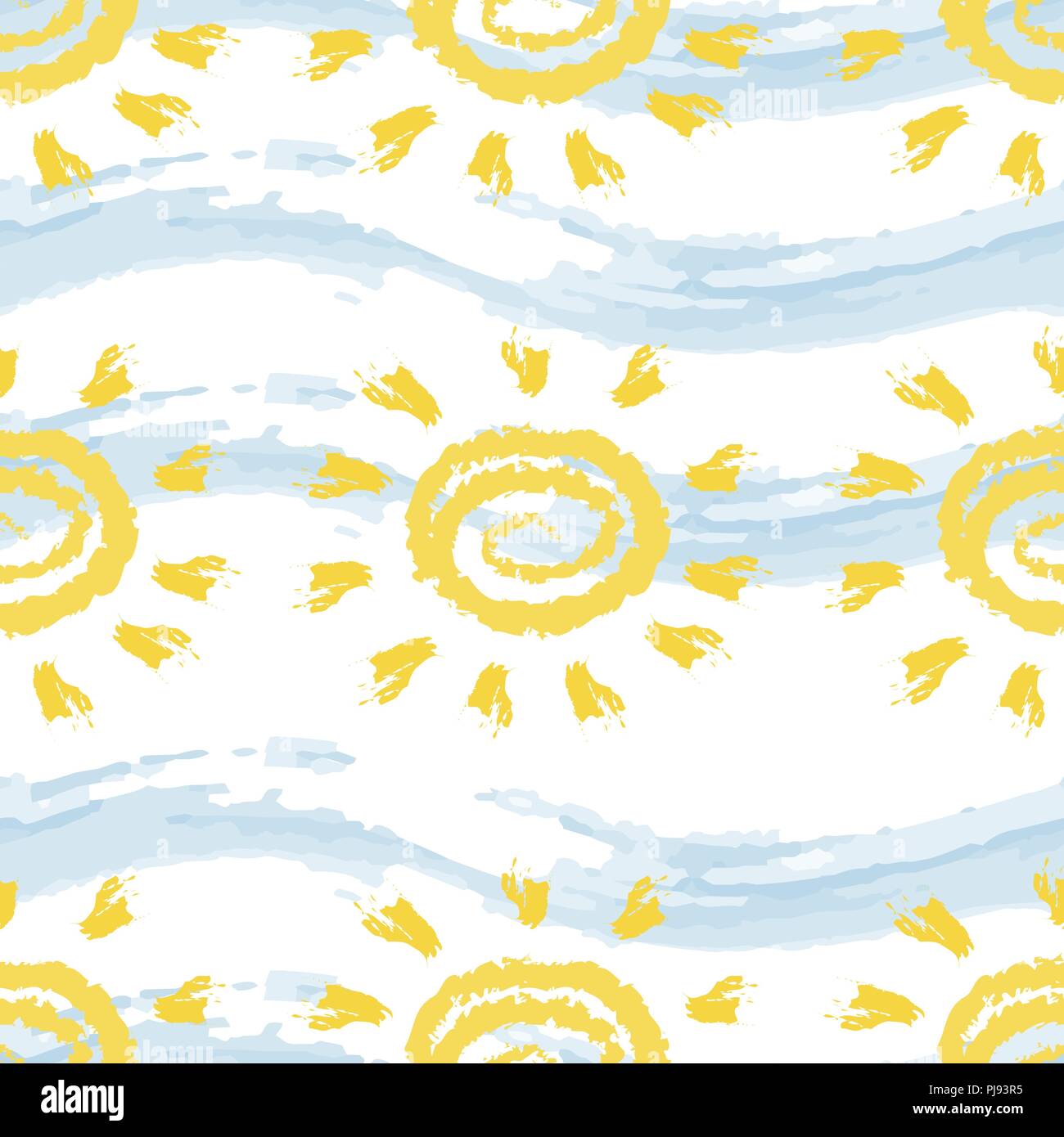Sun seamless pattern background. flat vector illustration. Sun with ray ...
