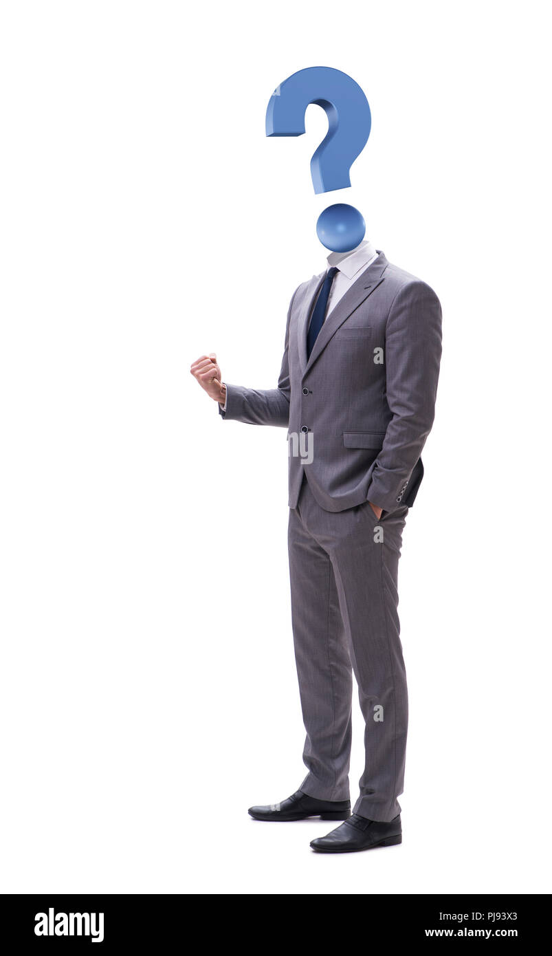Worker with question mark instead of head hi-res stock photography and ...