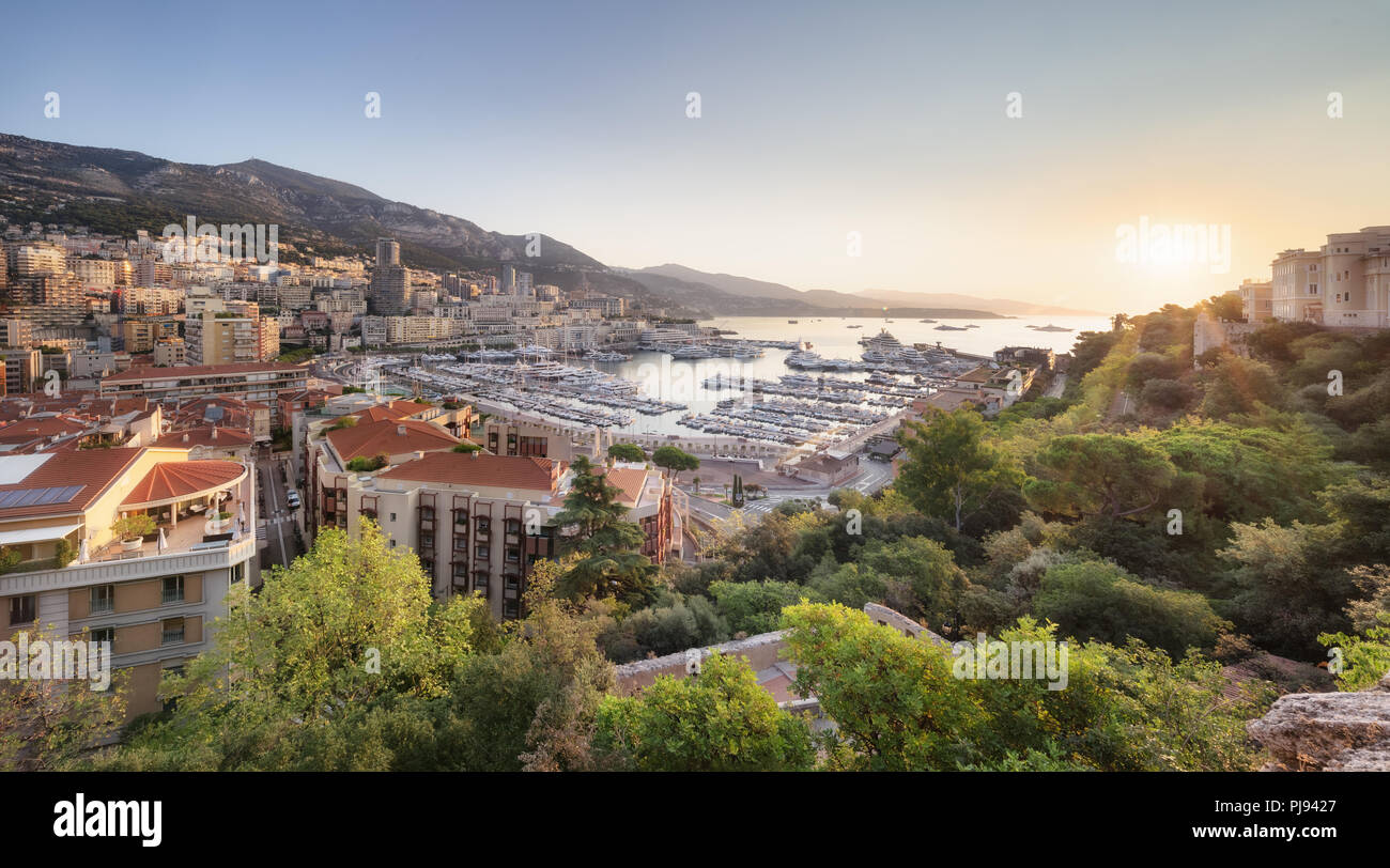 Morning panorama over port Hercule in Monaco Stock Photo - Alamy