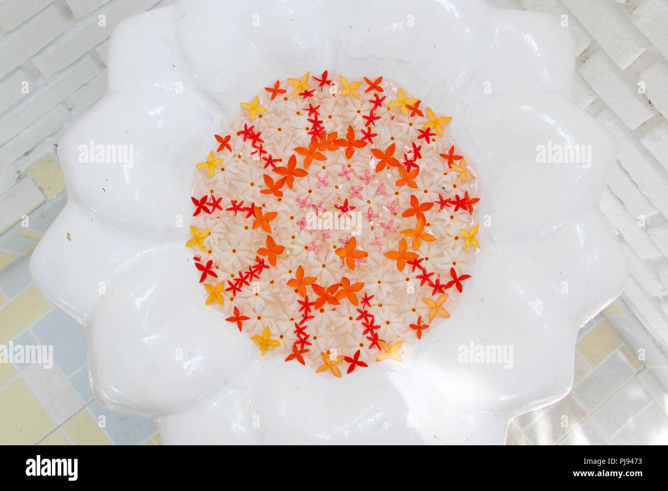 Traditional sri lankan flower arrangement on a surface of water Stock ...