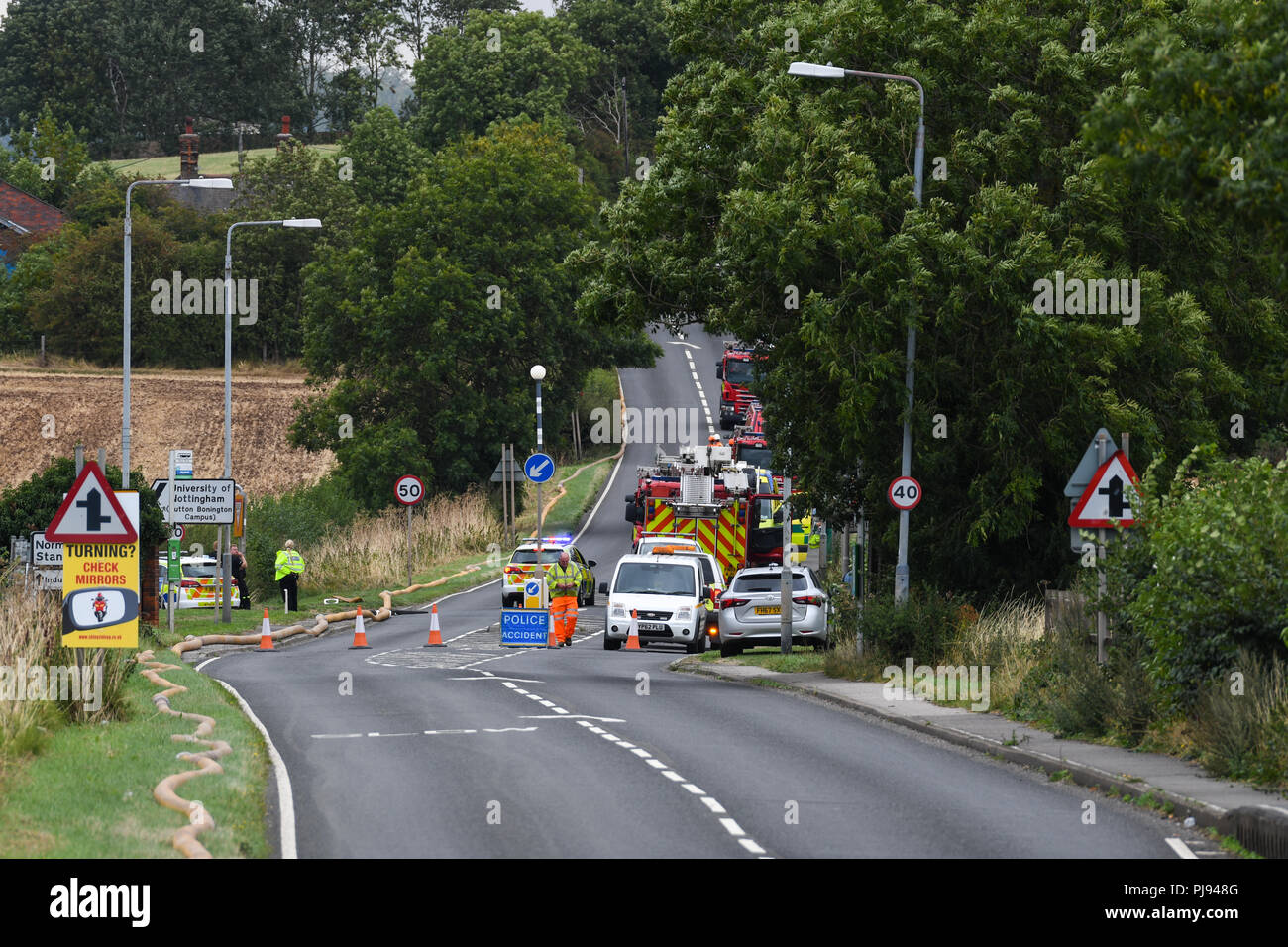 police cordon at the scene of a large fire Stock Photo - Alamy