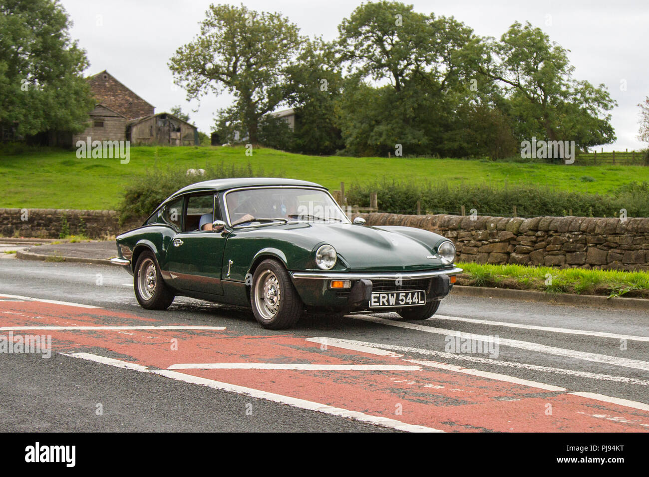Green Triumph GT6 at Hoghton Towers classic car show, Preston, UK Stock ...