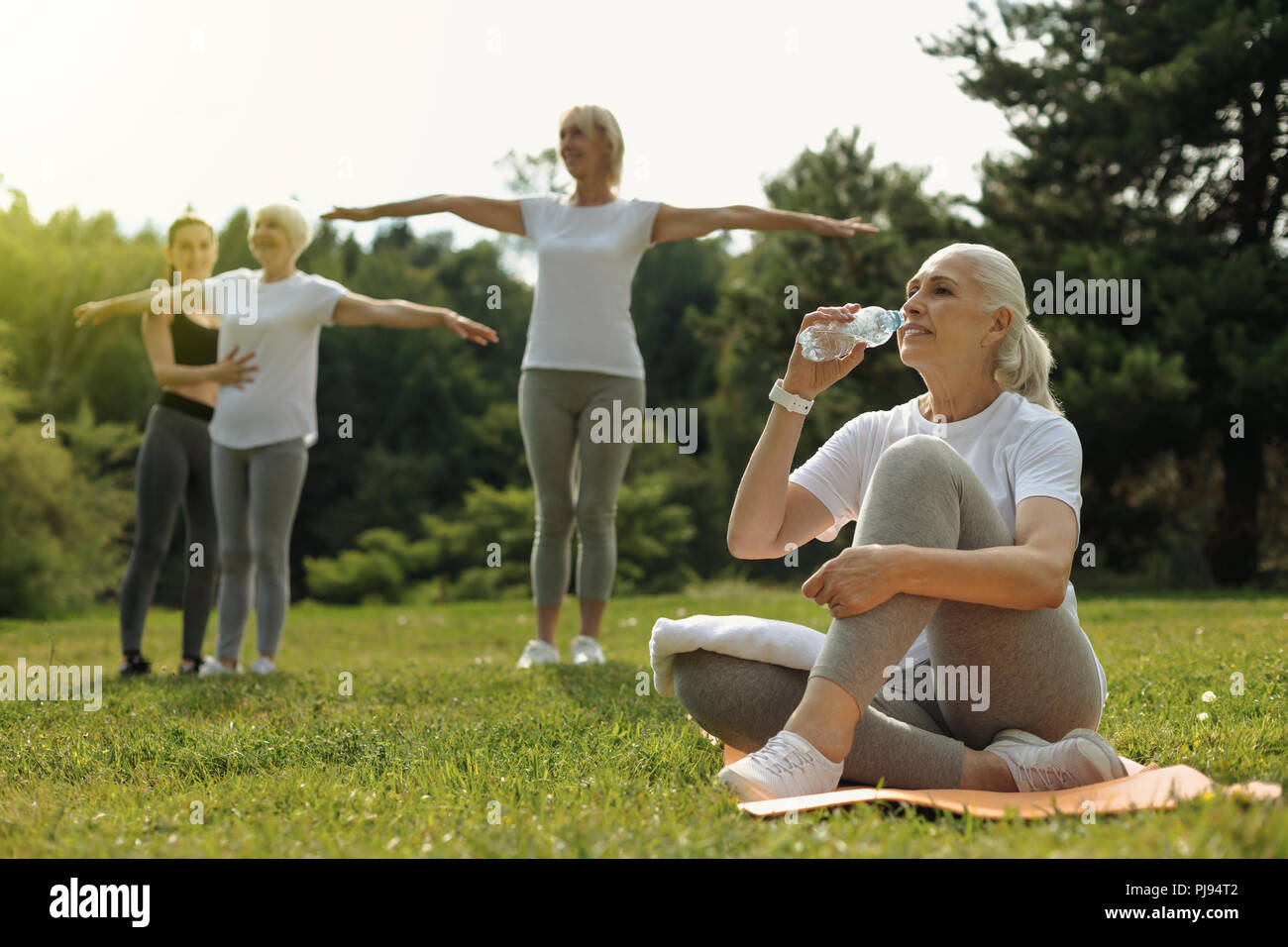 Lady drinking water hi-res stock photography and images - Alamy