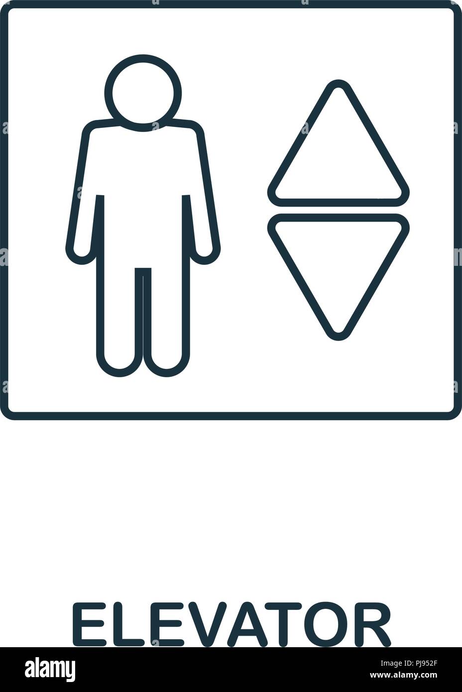 Elevator icon. Simple element illustration. Elevator outline icon ...