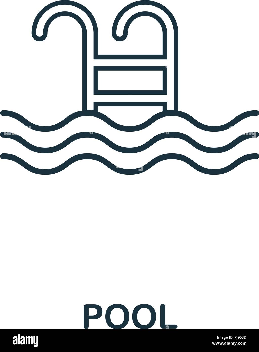 Pool icon. Simple element illustration. Pool outline icon design from ...