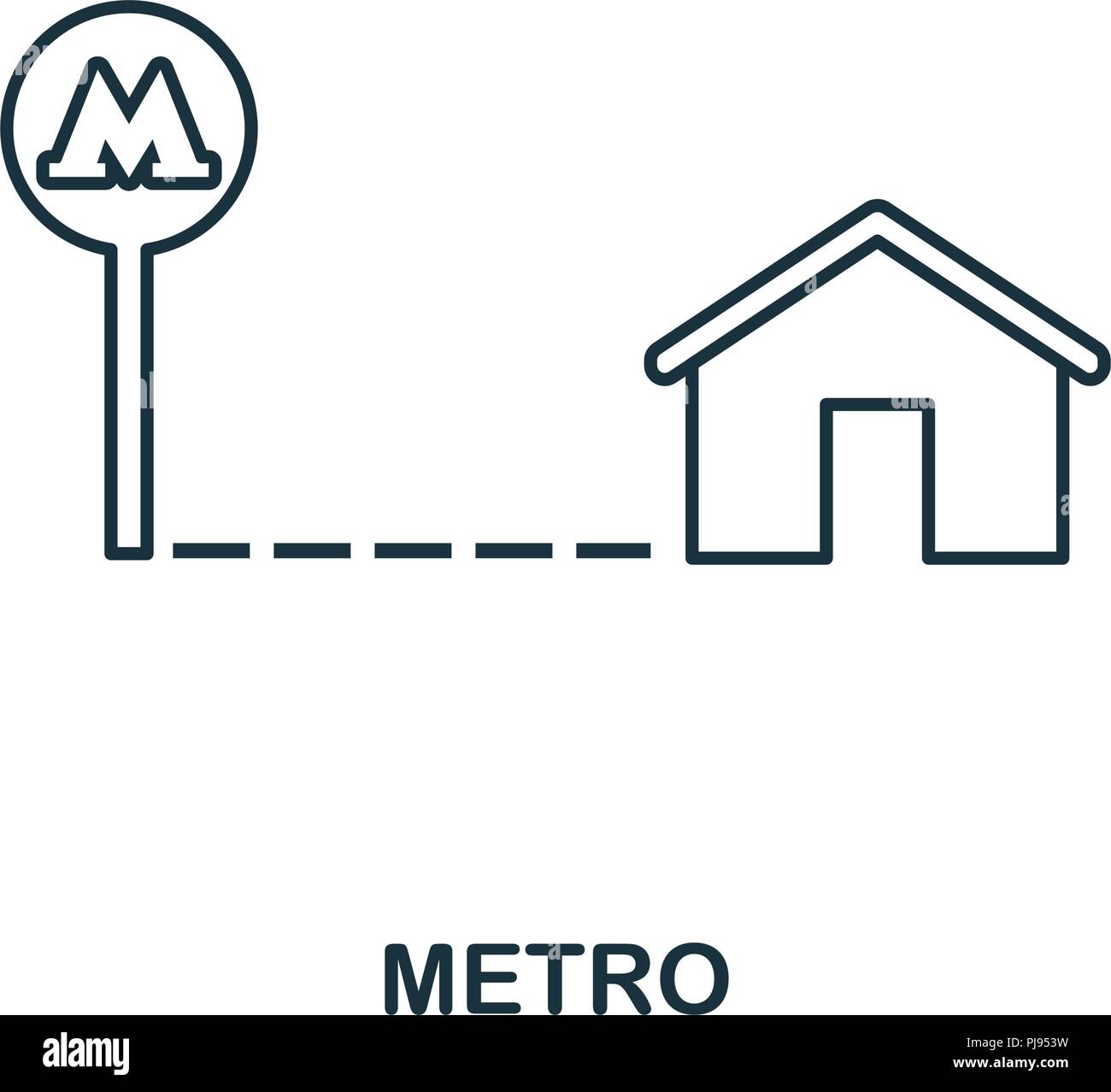 Metro icon. Simple element illustration. Metro outline icon design from ...