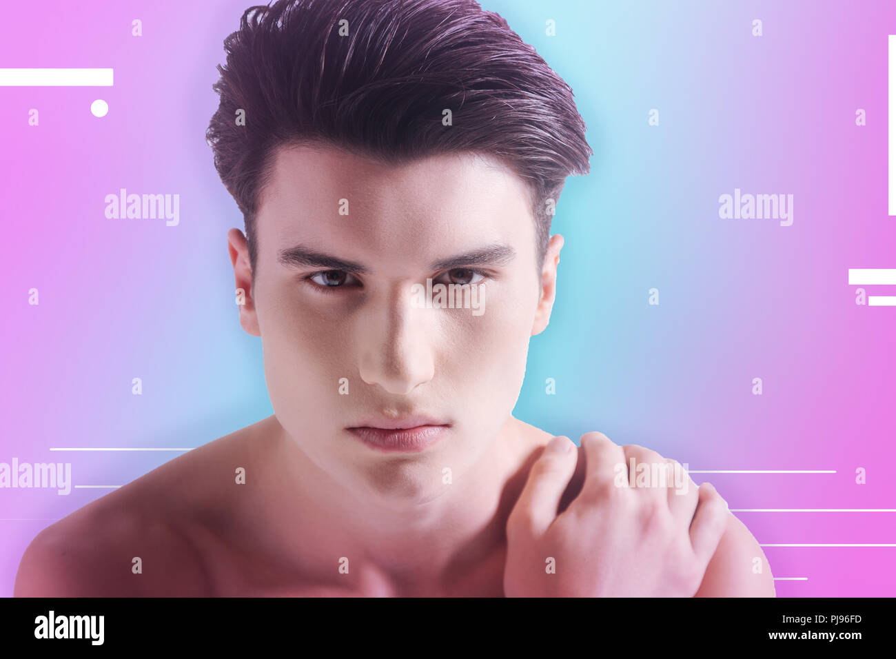 Man hugging himself hi-res stock photography and images - Alamy