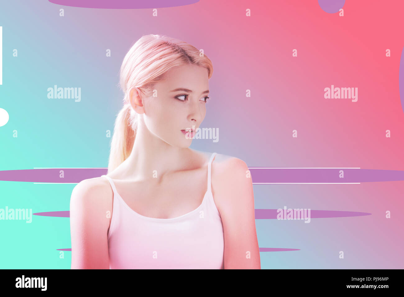 Calm secretary looking at the walls after getting a new office Stock ...