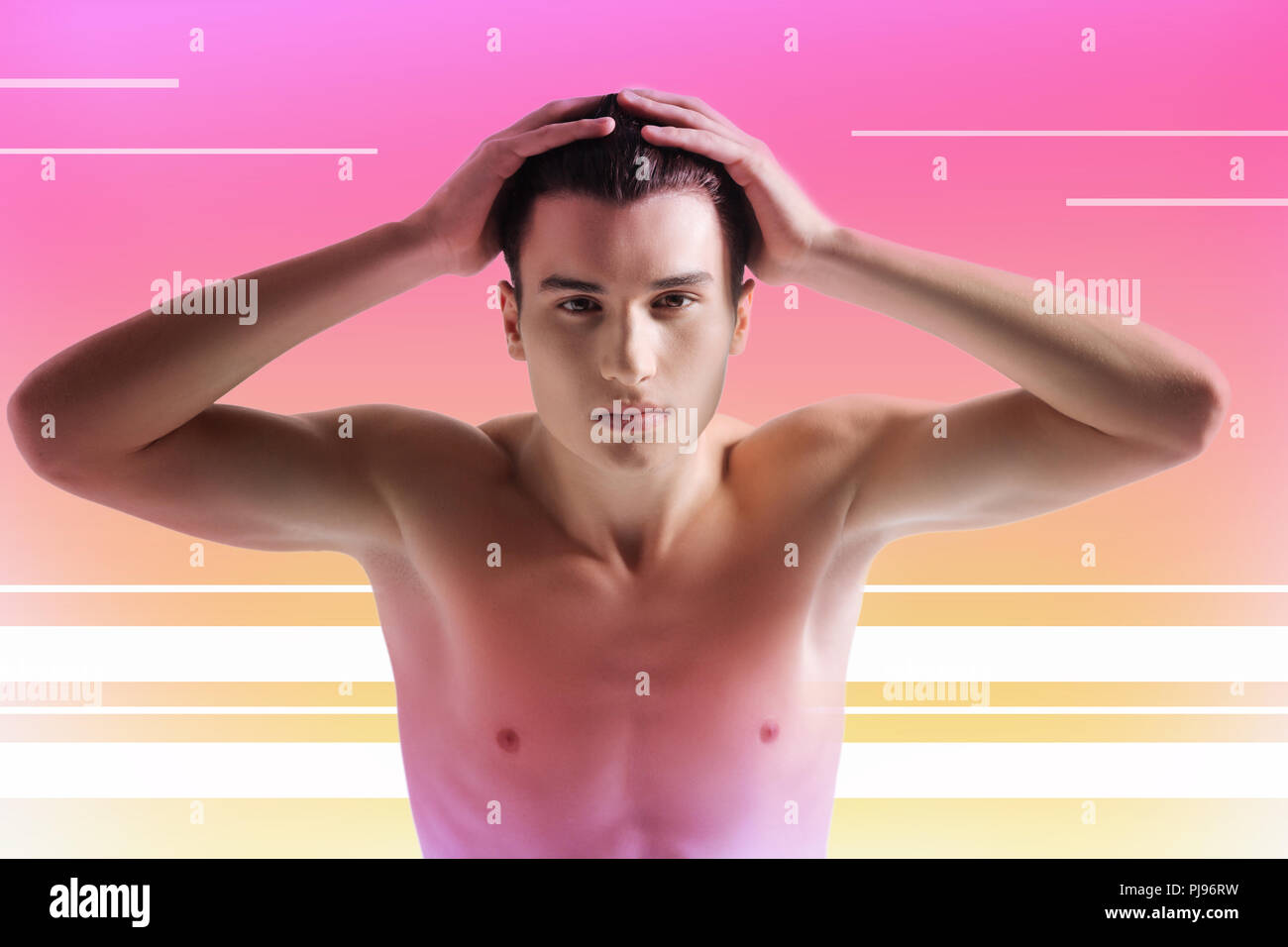 Professional sportsman looking ready to compete and feeling calm Stock ...