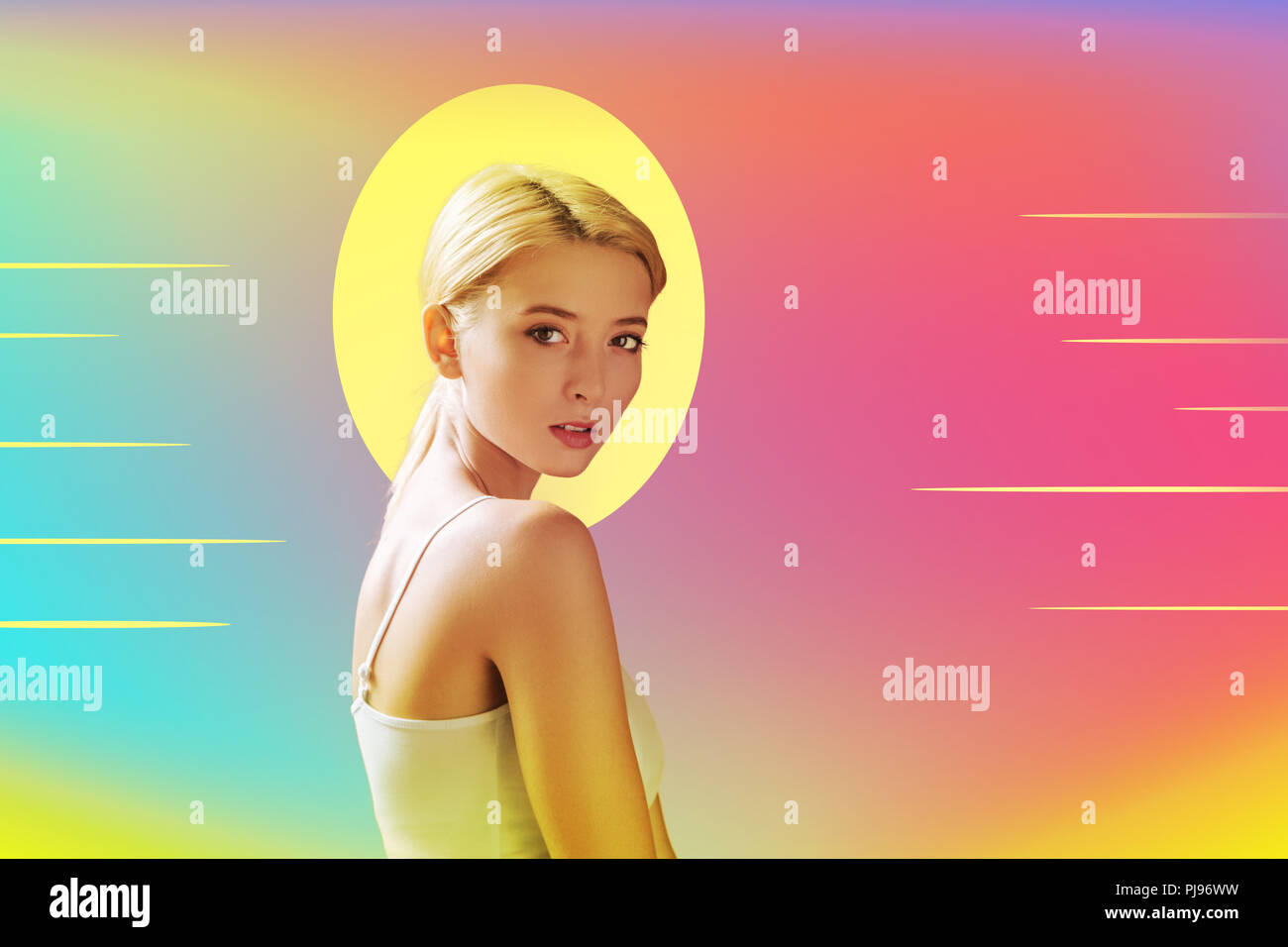 Young girl looking slim while being on a diet Stock Photo - Alamy