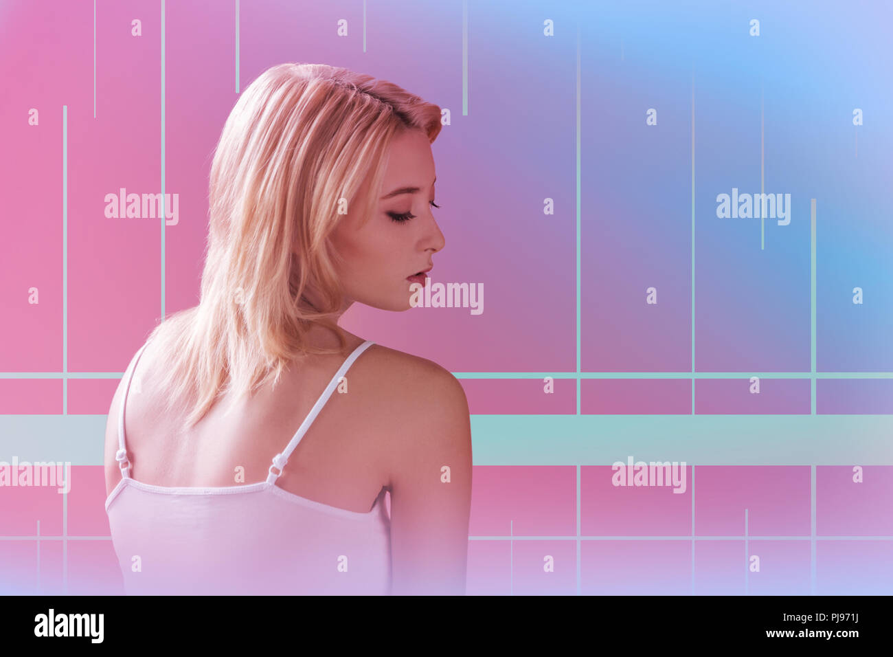 Young girl looking sad and tired after having a difficult day Stock ...