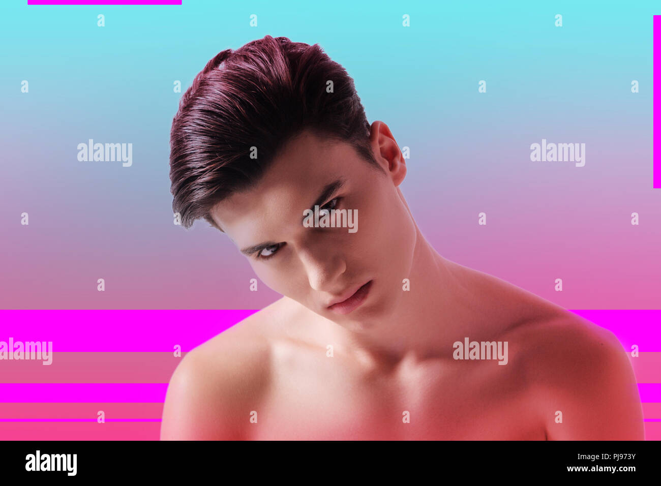 Smart serious young man looking at you Stock Photo - Alamy