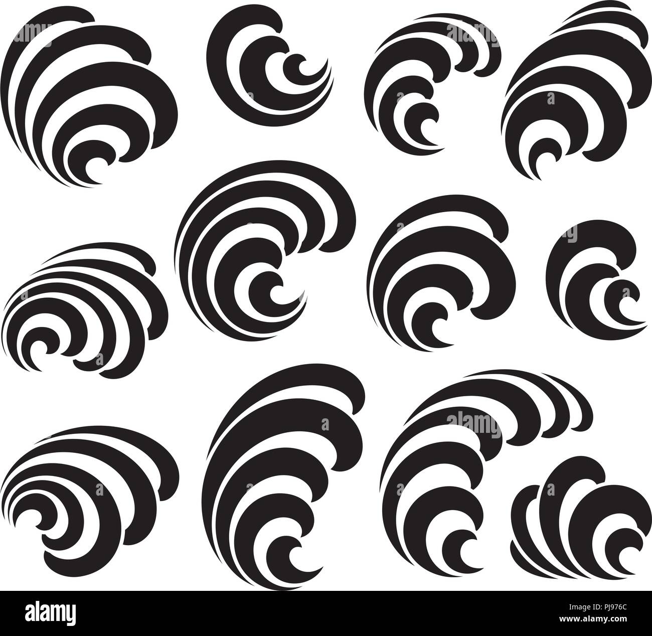 Set of Decorative Floral Curls. Vector Illustration Stock Vector Image ...