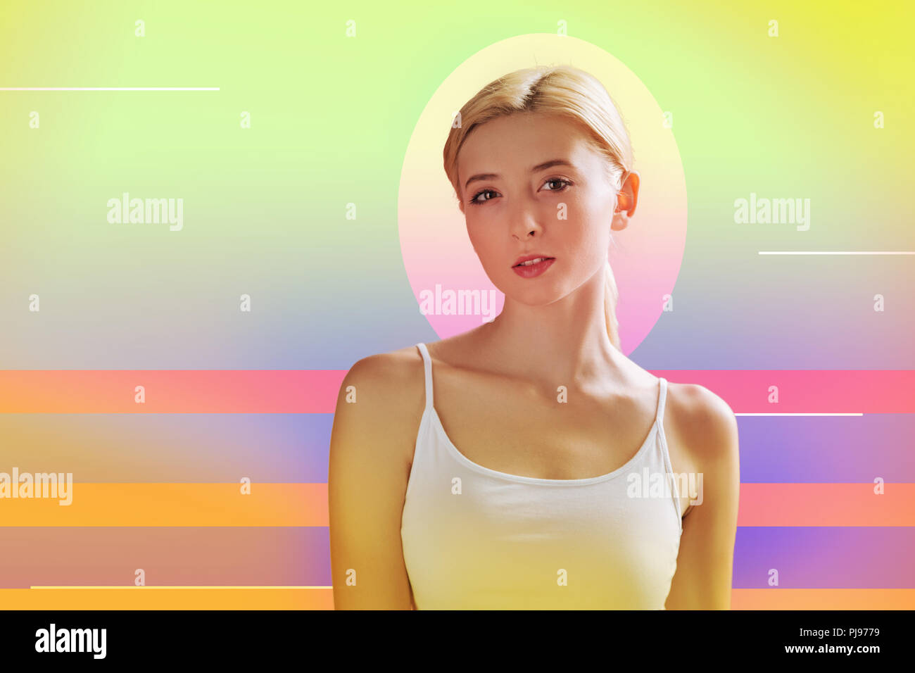 Smart young woman looking directly at you Stock Photo - Alamy