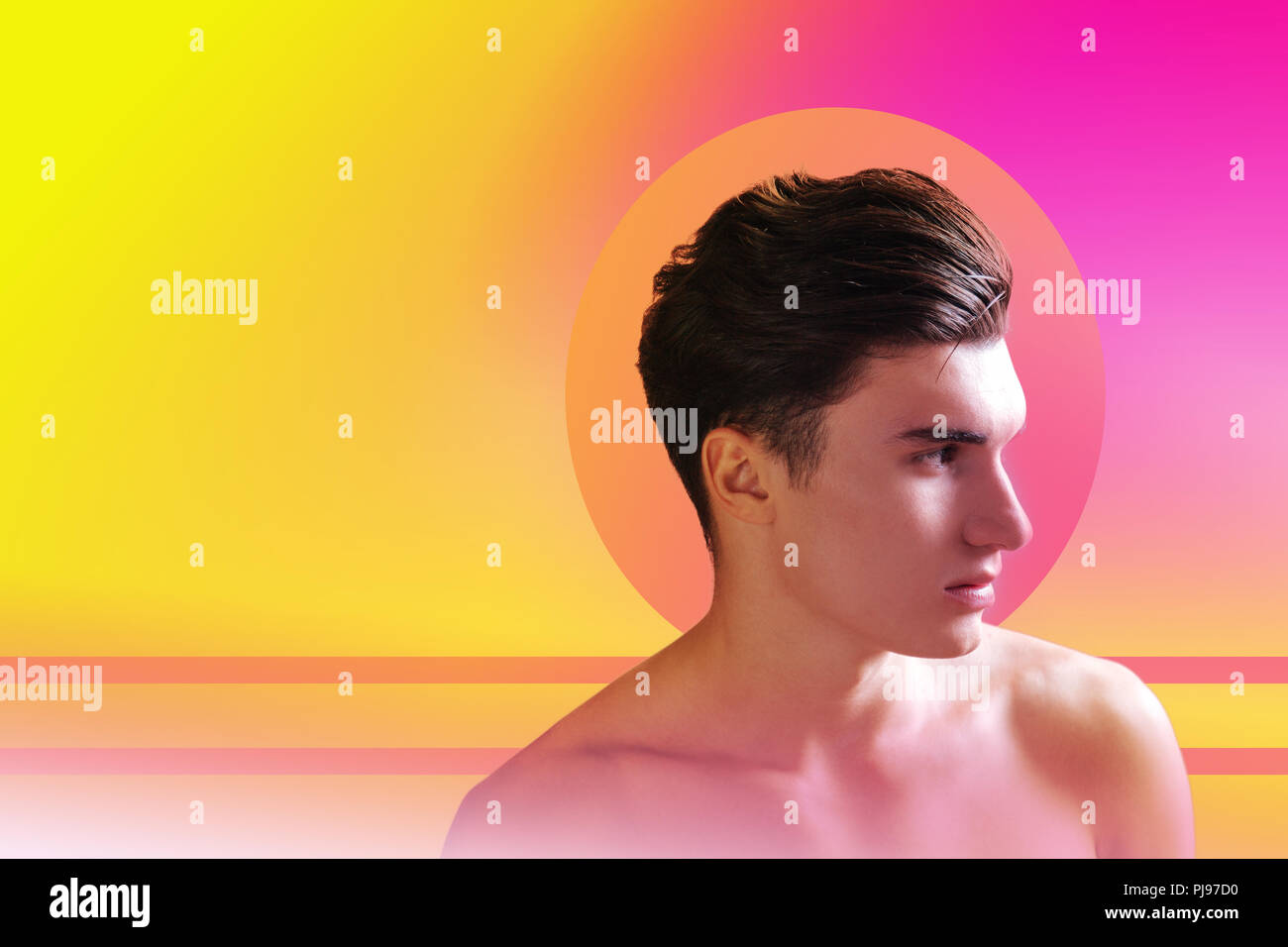 Nice handsome man looking in front of him Stock Photo - Alamy