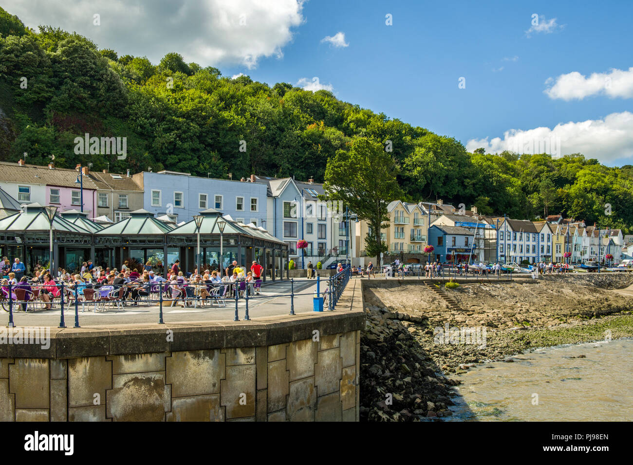 The coastal village of Mumbles on Swansea Bay in south Wales Stock ...