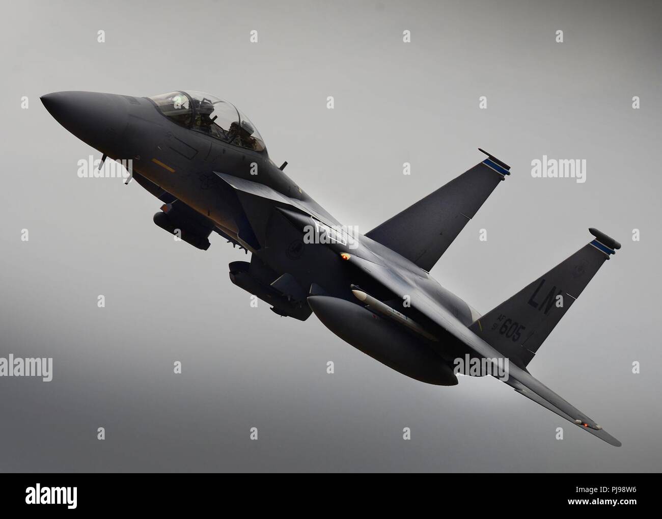 U.S. Air Force Col. Evan Pettus, 48th Fighter Wing commander, makes a ...