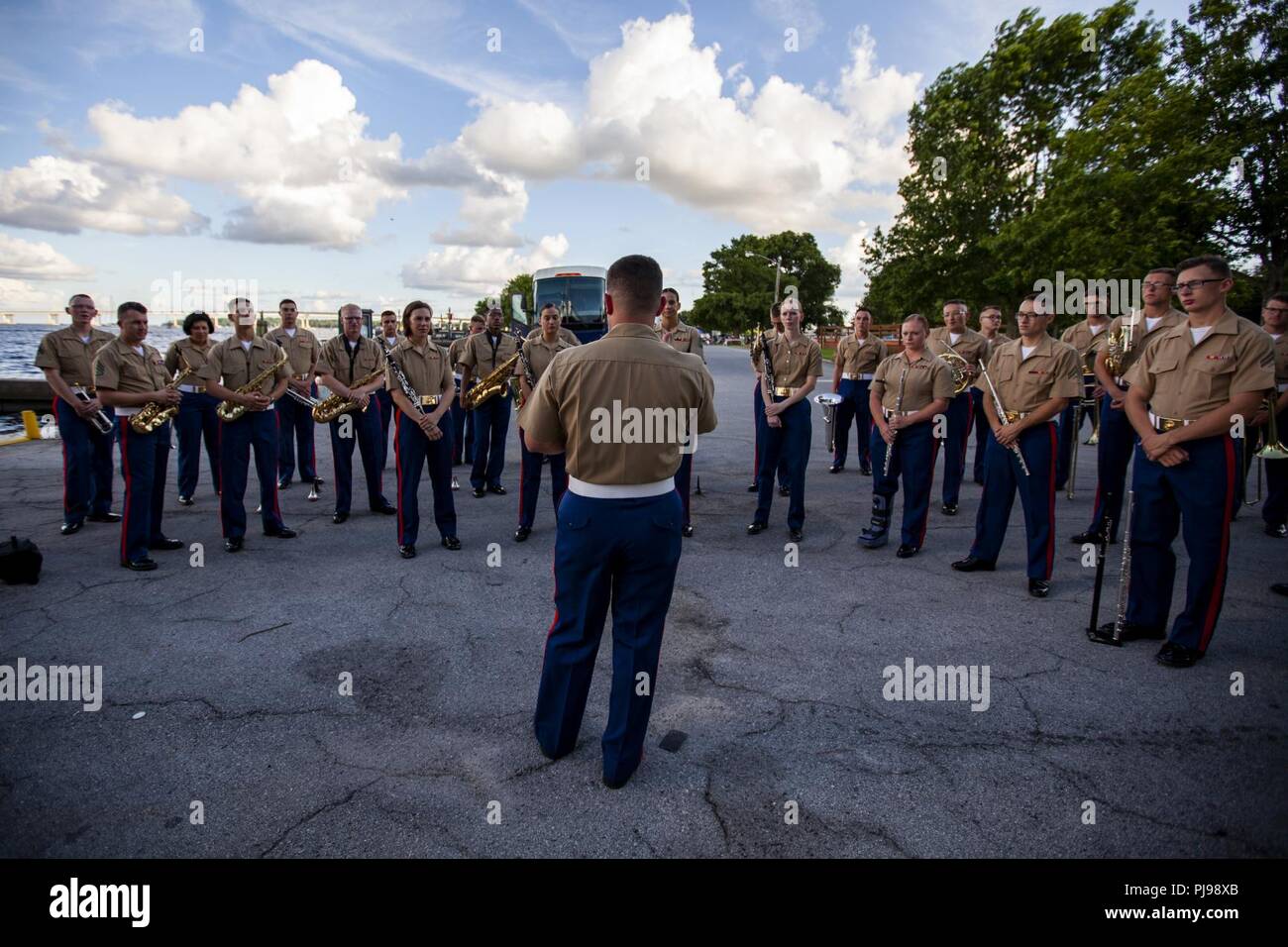 U S Marine Corps Warrant Officer Stephen Howell Speaks To His Marines