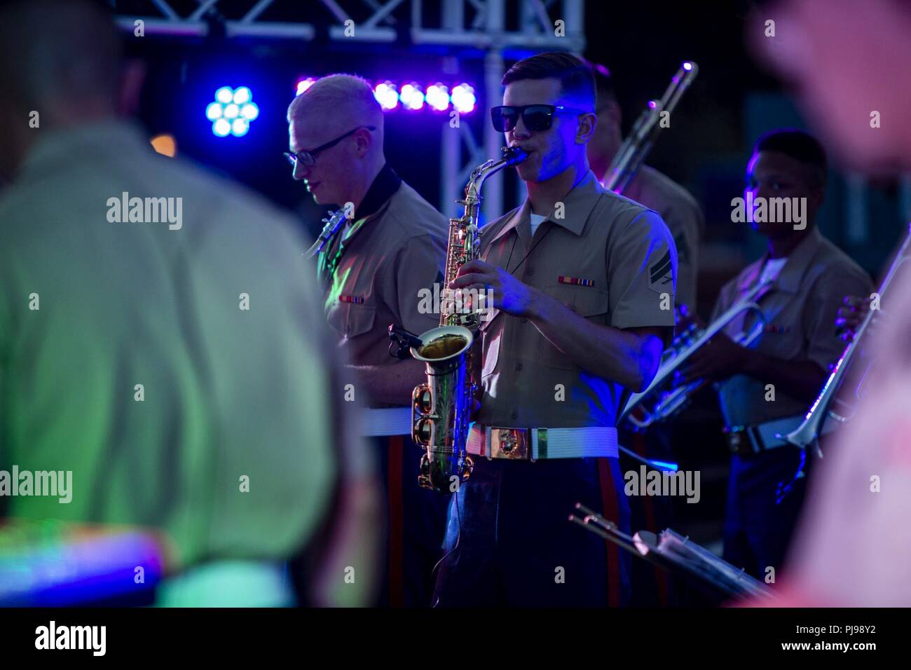 U.S. Marine Corps Cpl. Corey Rudolph performs during the 2nd Marine ...