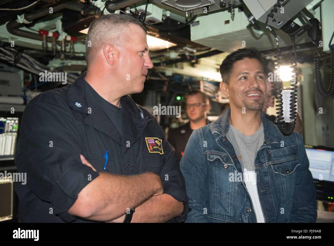 PACIFIC OCEAN (July 6, 2018) Actor Jay Hernandez, from the upcoming ...