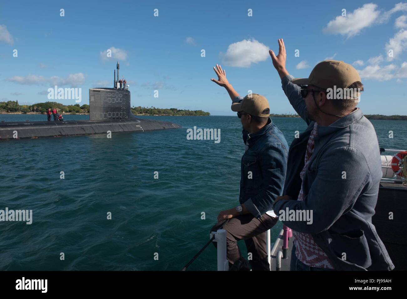 PEARL HARBOR (July 6, 2018) Actors Jay Martinez and Zachary Knighton ...