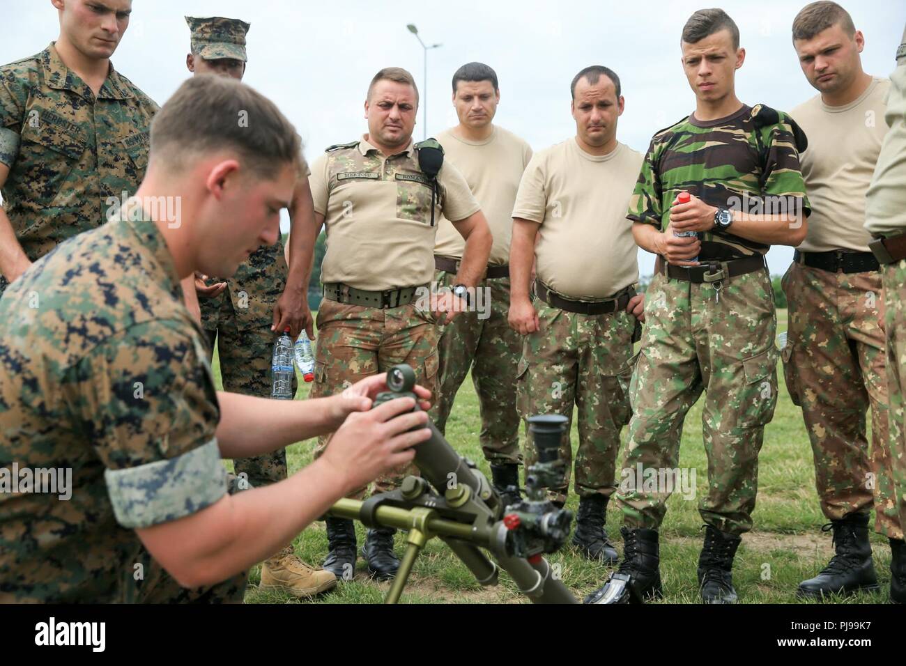 U.S. Marines with Black Sea Rotational Force (BSRF) 18.1 demonstrate ...